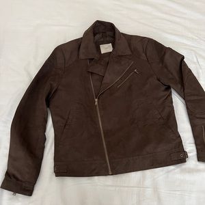 MNG Mango Men's Faux Leather Hooded Parka Black Sz M - Gem